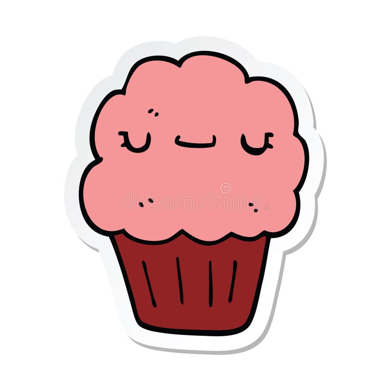 A Creative Sticker of a Cartoon Muffin Stock Vector - Illustration of ...