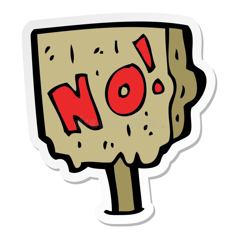 A Creative Sticker of a Cartoon No Sign Stock Vector - Illustration of ...