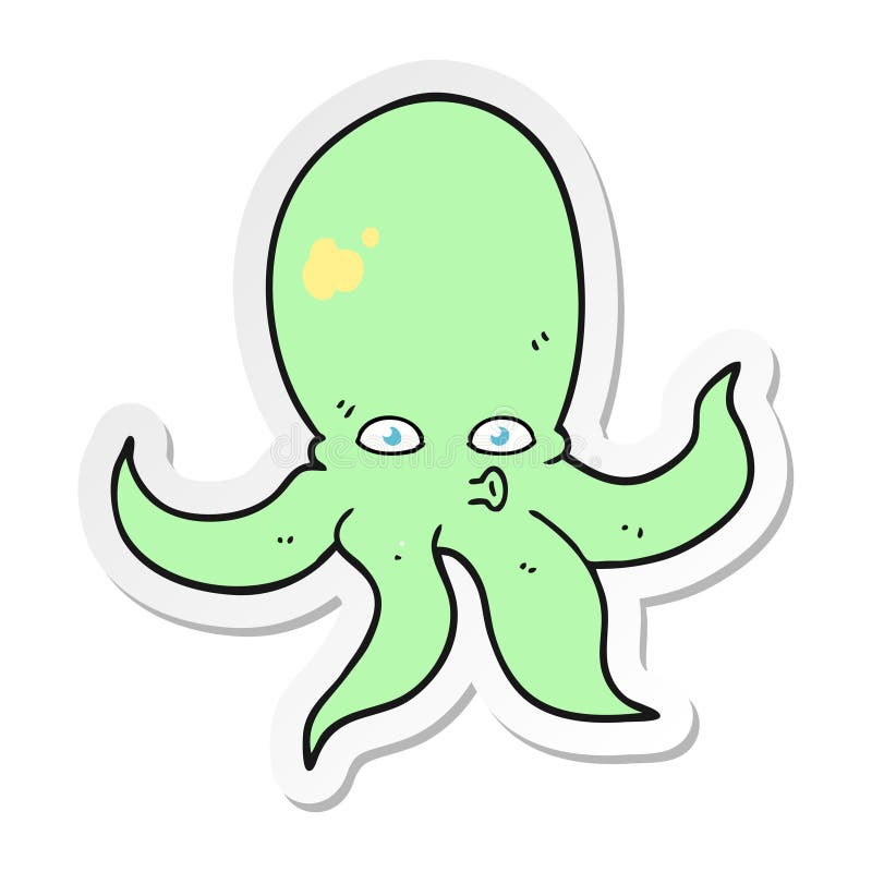 A Creative Sticker of a Cartoon Octopus Stock Vector - Illustration of ...