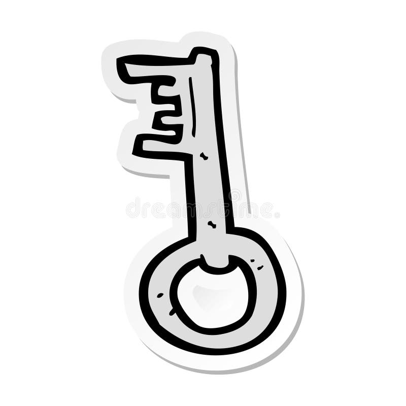 A Creative Sticker of a Cartoon Old Key Stock Vector - Illustration of ...