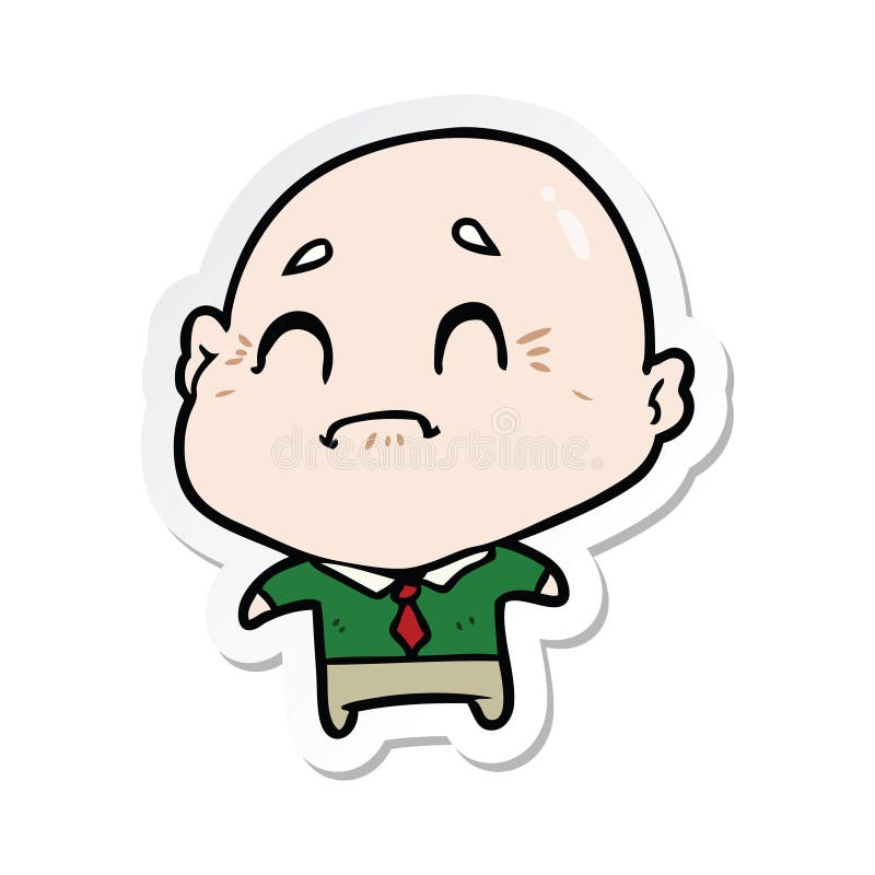 A Creative Sticker of a Cartoon Old Man Stock Vector - Illustration of ...