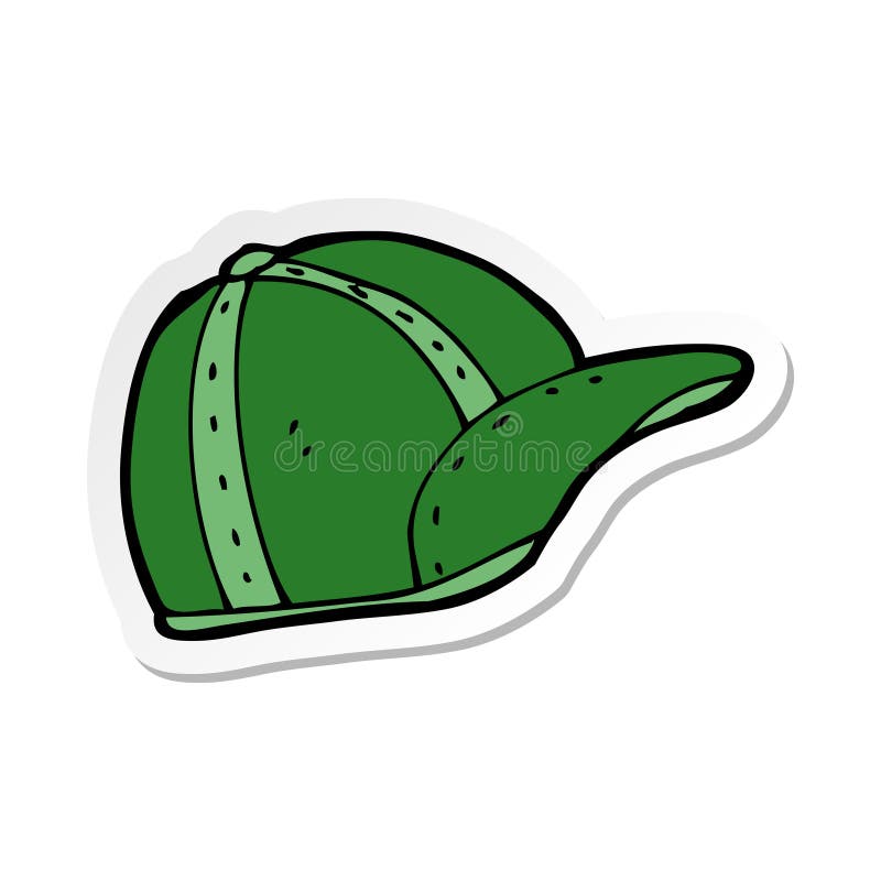 A Creative Sticker of a Cartoon Old School Cap Stock Vector ...
