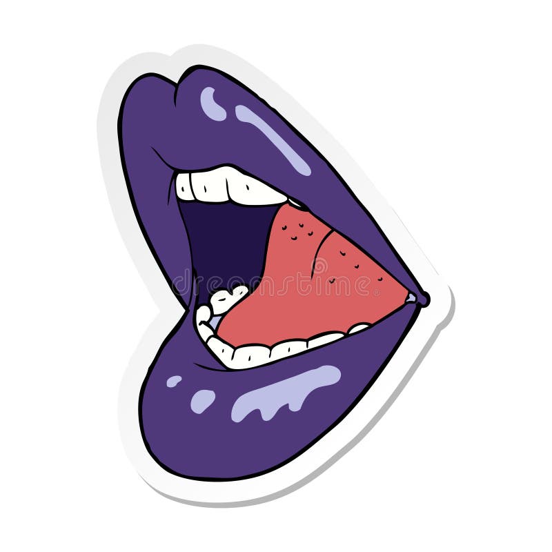 A Creative Sticker of a Cartoon Open Mouth Stock Vector - Illustration ...
