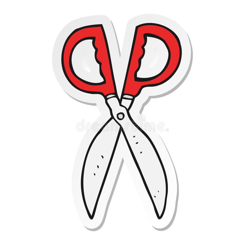 A Creative Sticker of a Cartoon Pair of Scissors Stock Vector ...
