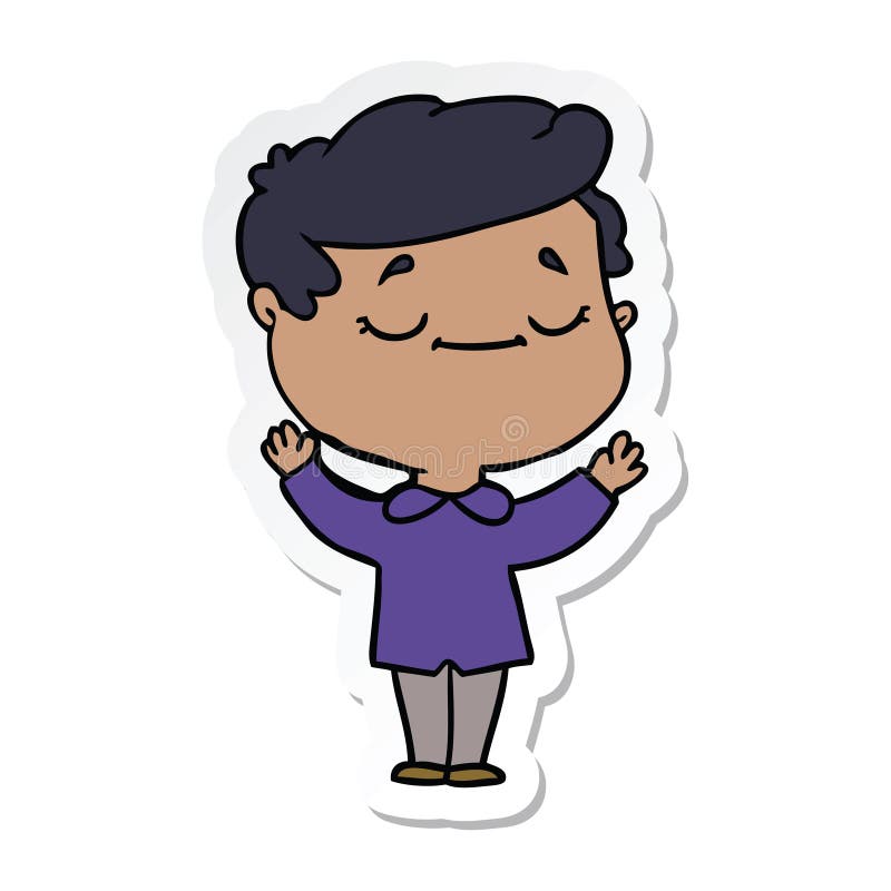 A Creative Sticker of a Cartoon Peaceful Man Stock Vector ...