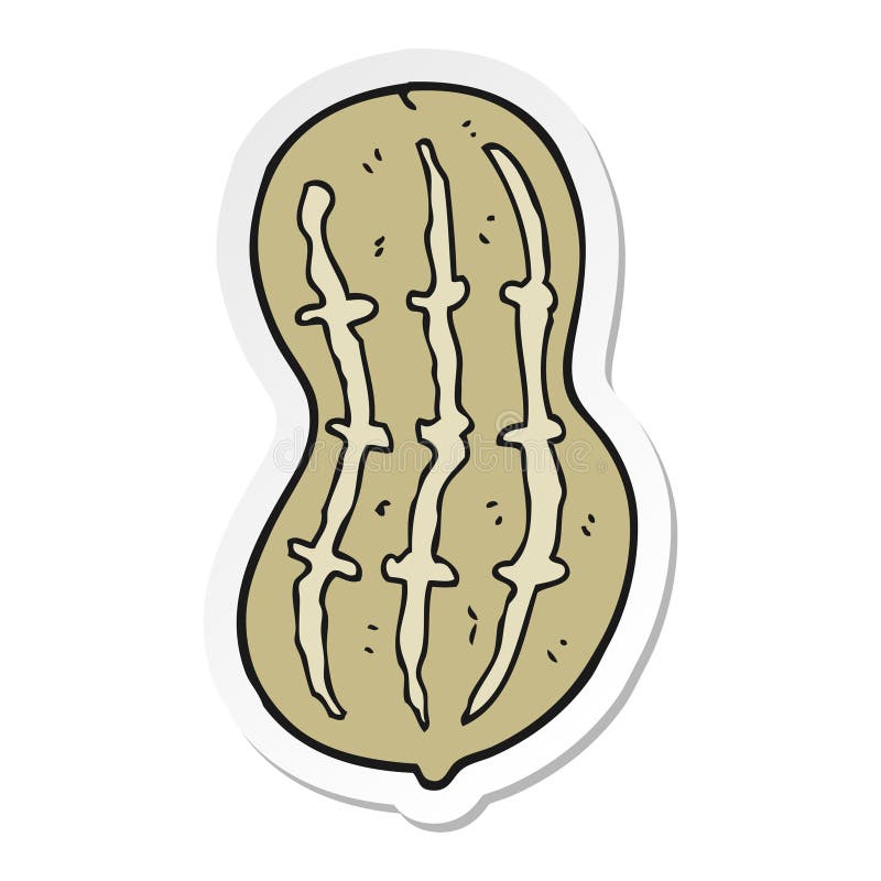 A Creative Sticker of a Cartoon Peanut Stock Vector - Illustration of ...