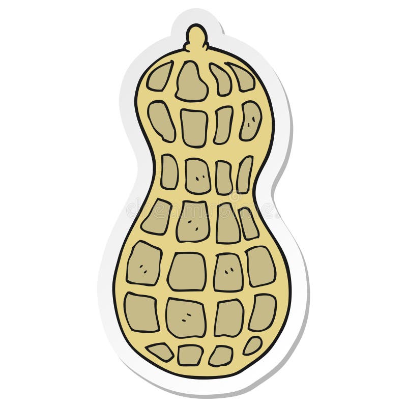 A Creative Sticker of a Cartoon Peanut Stock Vector - Illustration of ...