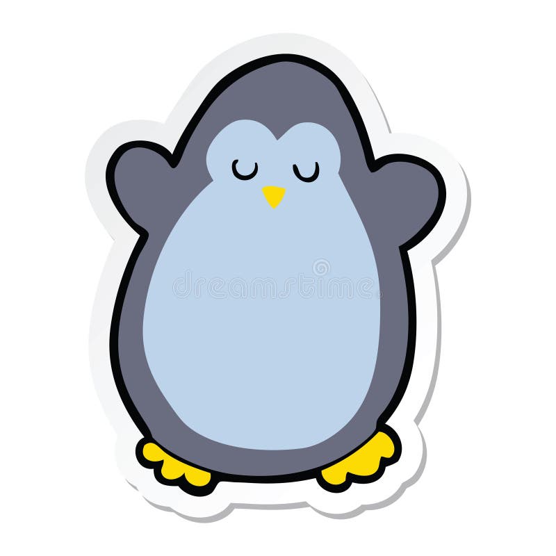 A Creative Sticker of a Cartoon Penguin Stock Vector - Illustration of ...