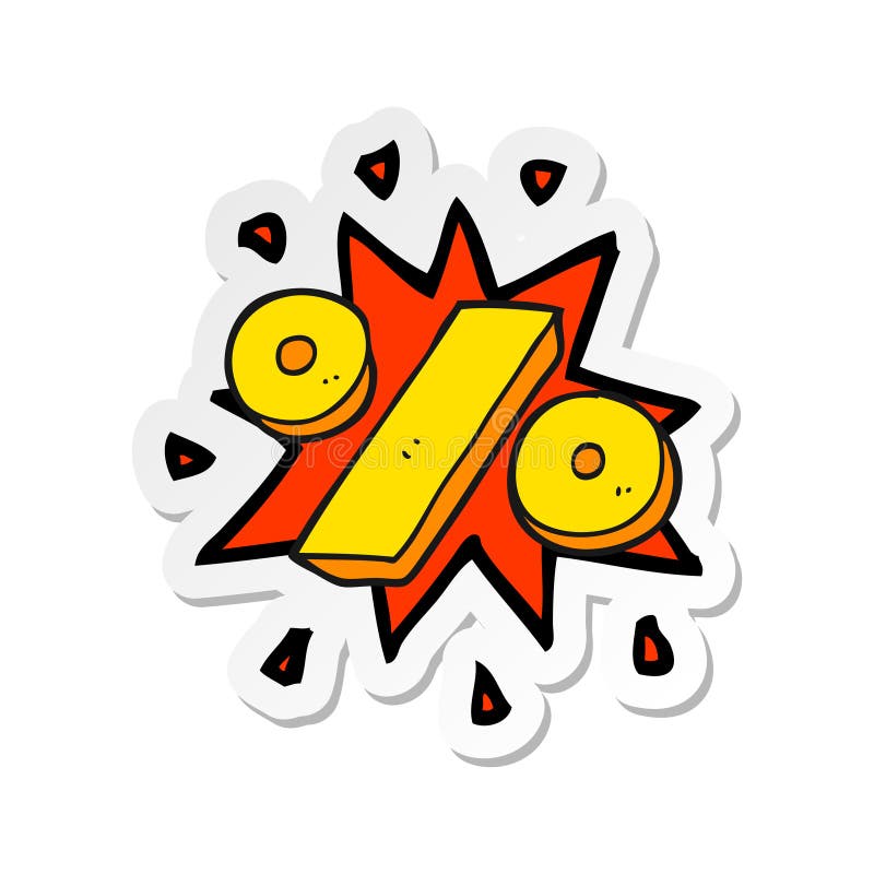 A Creative Sticker of a Cartoon Percentage Symbol Stock Vector ...