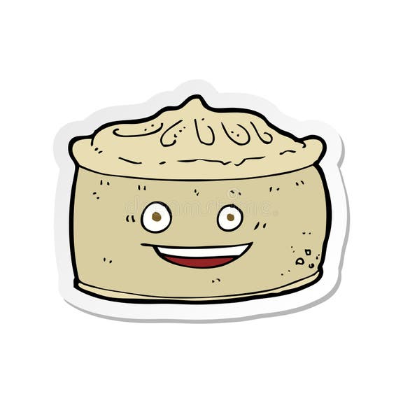A Creative Sticker of a Cartoon Pie with Face Stock Vector ...