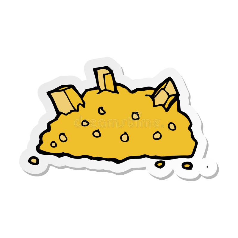 A Creative Sticker of a Cartoon Pile of Gold Stock Vector ...