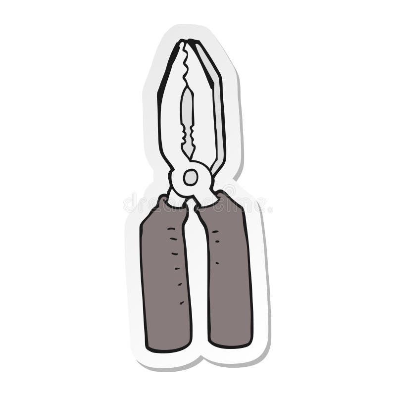 A Creative Sticker of a Cartoon Pliers Stock Vector - Illustration of ...