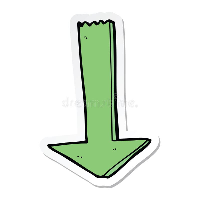 Pointing Arrow Sign Symbol Cute Cartoon Sticker Stick Icon Decal Label ...