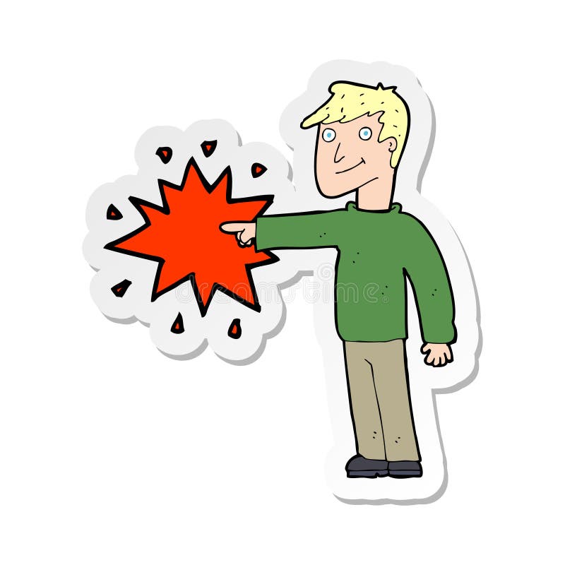 A Creative Sticker of a Cartoon Pointing Man Stock Vector ...