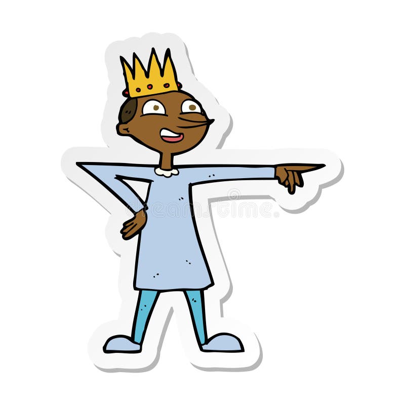 A Creative Sticker of a Cartoon Pointing Prince Stock Vector ...