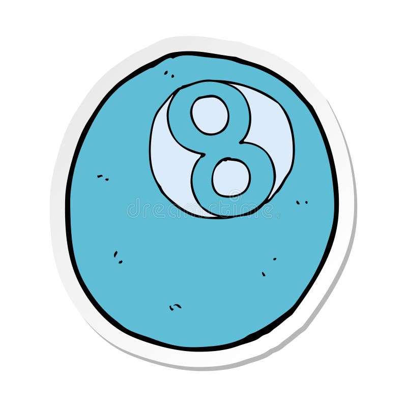 A Creative Sticker of a Cartoon Pool Ball Stock Vector - Illustration ...