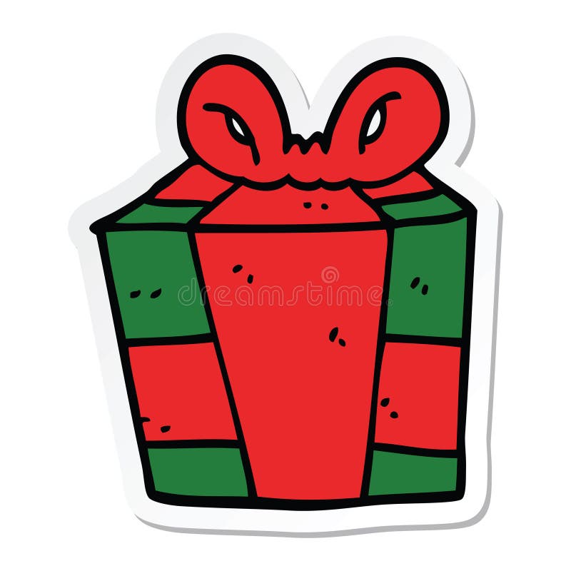 A Creative Sticker of a Cartoon Present Stock Vector - Illustration of ...