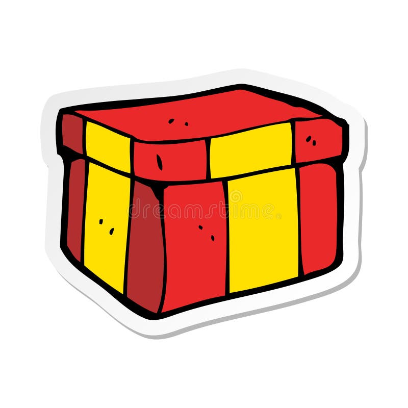 A Creative Sticker of a Cartoon Present Stock Vector - Illustration of ...
