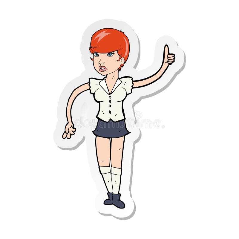 A Creative Sticker of a Cartoon Pretty Girl Asking Question Stock ...