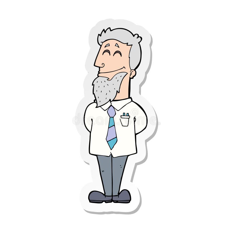 A Creative Sticker of a Cartoon Psychologist Stock Vector ...