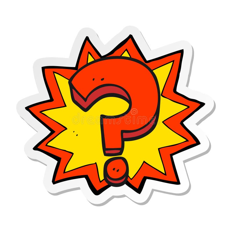 A Creative Sticker of a Cartoon Question Mark Stock Vector ...