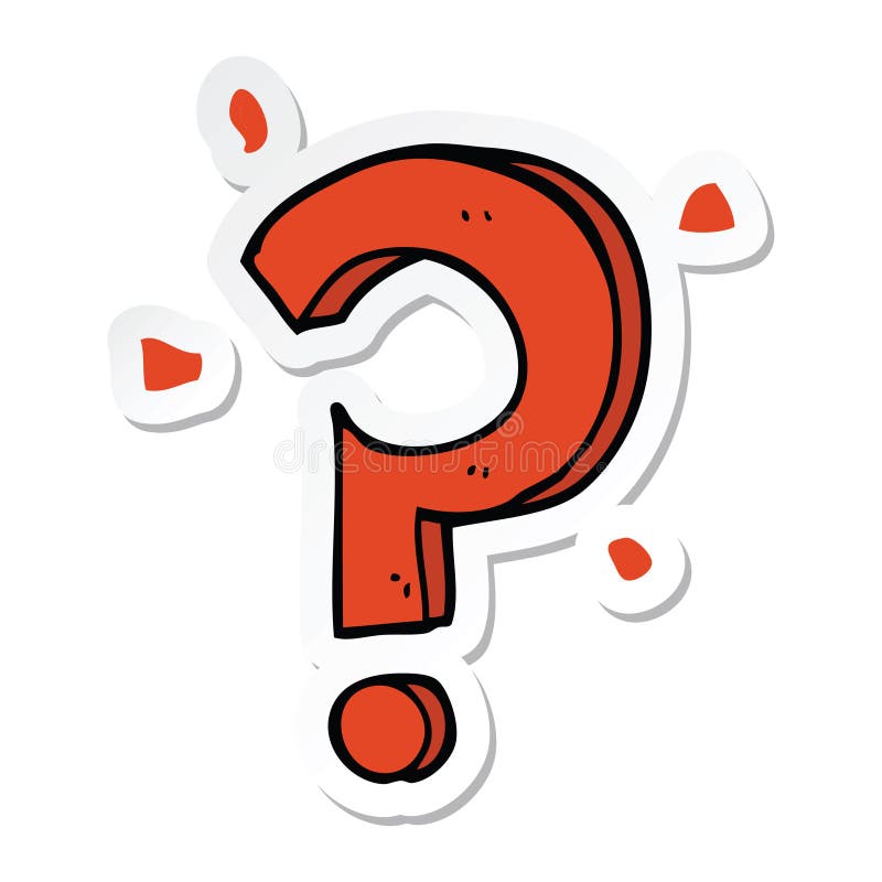 Question Mark Sign Symbol Cute Cartoon Sticker Label Stick Stock ...