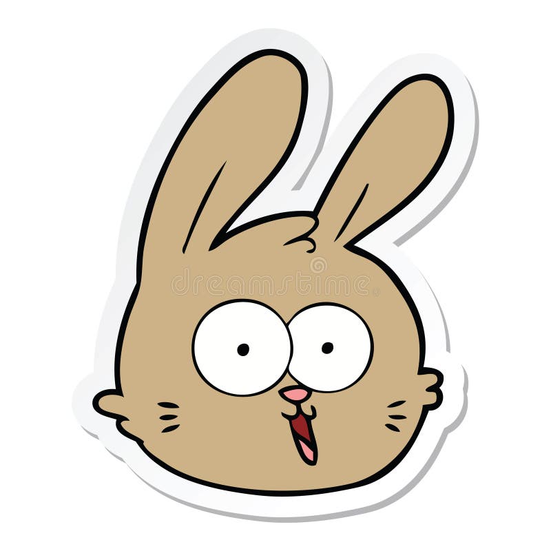 A Creative Sticker of a Cartoon Rabbit Face Stock Vector - Illustration ...