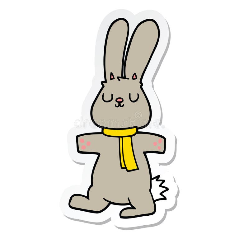 A Creative Sticker of a Cartoon Rabbit Stock Vector - Illustration of ...