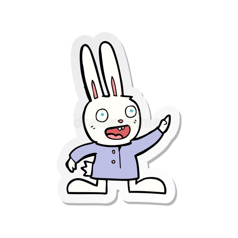 A Creative Sticker of a Cartoon Rabbit Stock Vector - Illustration of ...