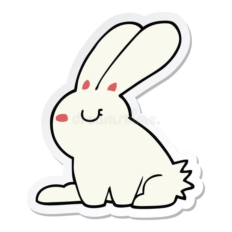 A Creative Sticker of a Cartoon Rabbit Stock Vector - Illustration of ...