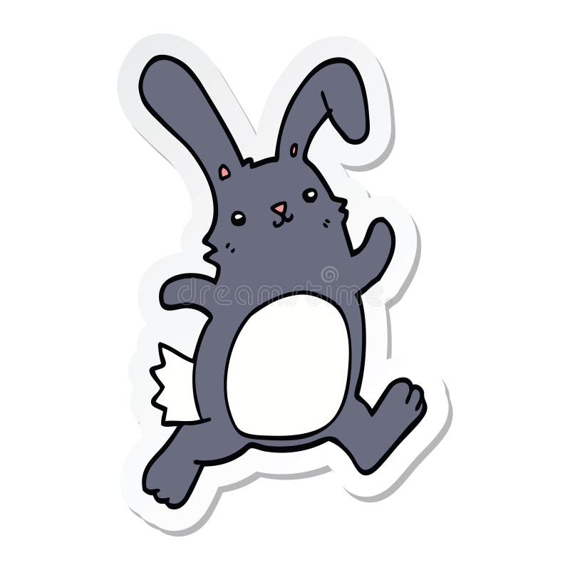 A Creative Sticker of a Cartoon Rabbit Running Stock Vector ...