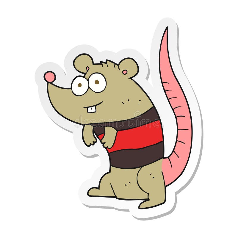 A Creative Sticker of a Cartoon Rat Stock Vector - Illustration of ...