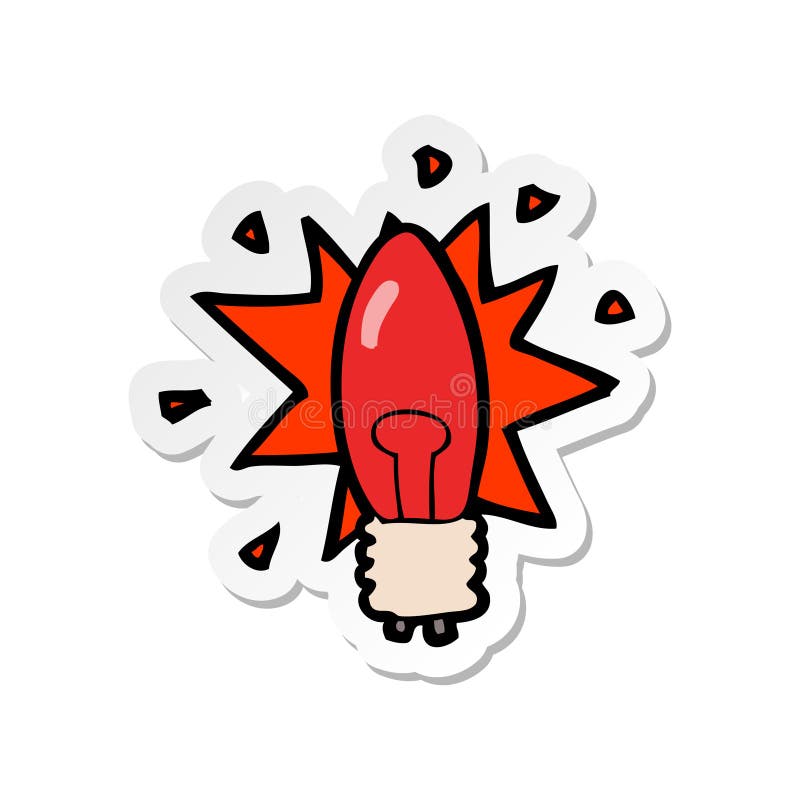 A Creative Sticker of a Cartoon Red Light Bulb Stock Vector ...
