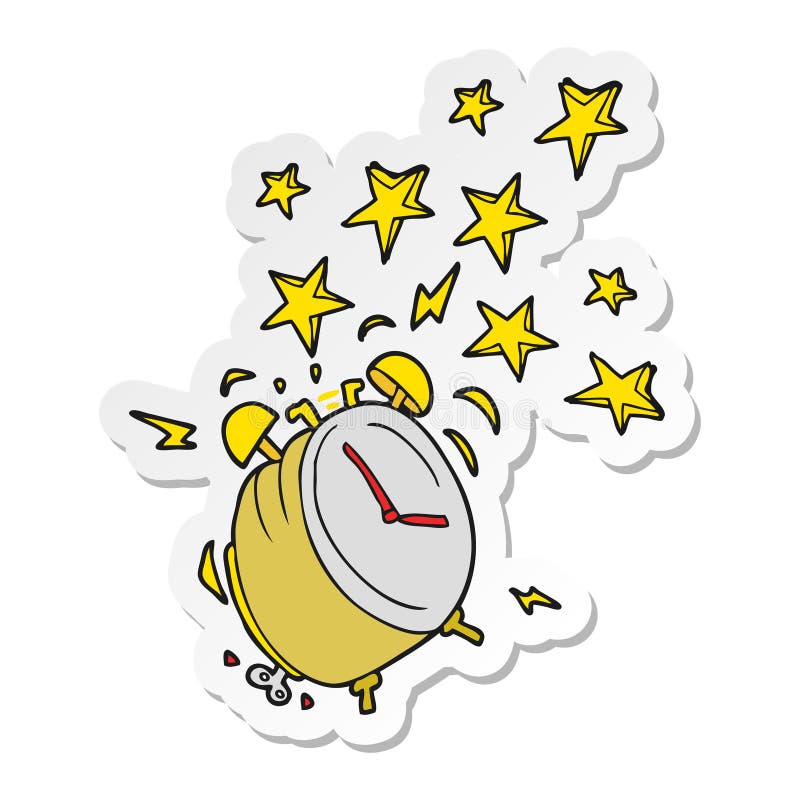 A Creative Sticker of a Cartoon Ringing Alarm Clock Stock Vector ...