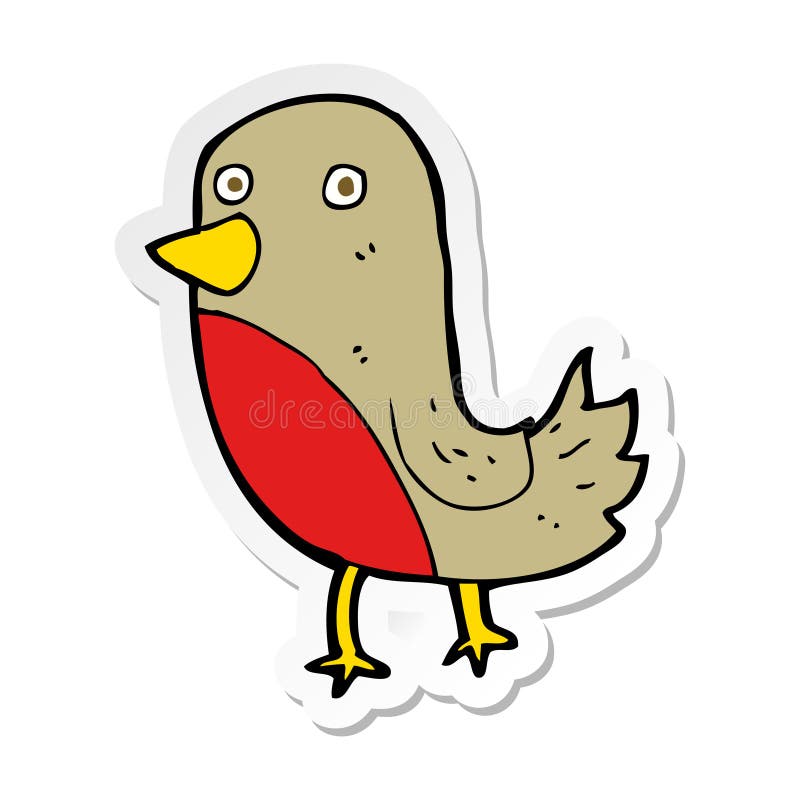 A Creative Sticker of a Cartoon Robin Stock Vector - Illustration of ...
