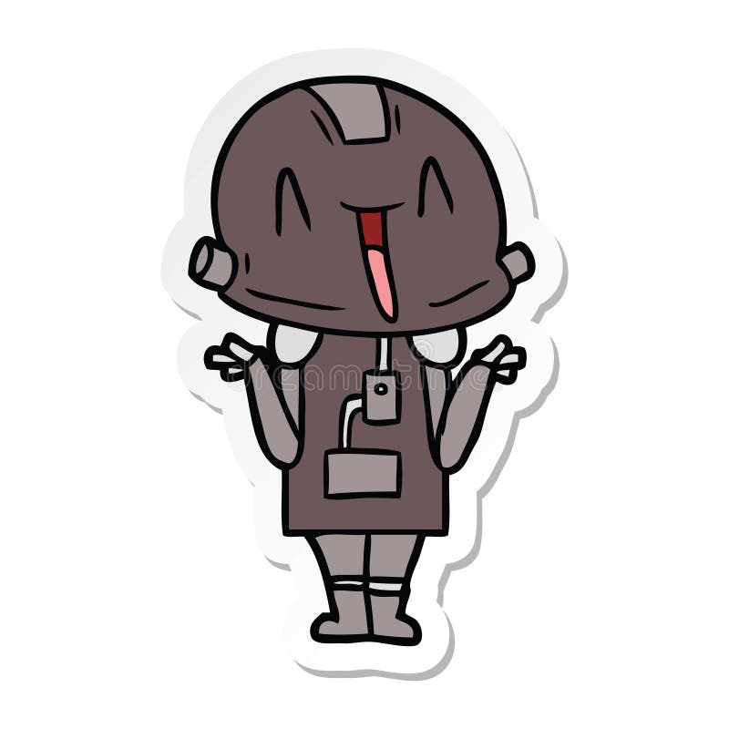 A Creative Sticker of a Cartoon Robot Stock Vector - Illustration of ...