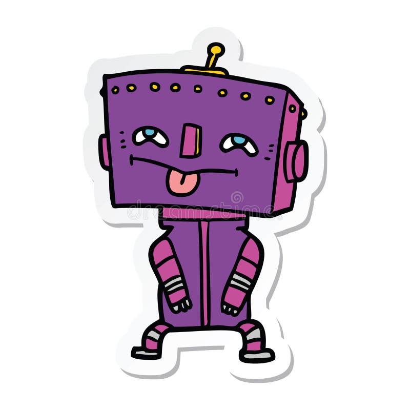 A Creative Sticker of a Cartoon Robot Stock Vector - Illustration of ...