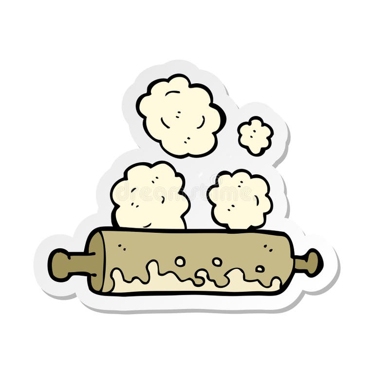 A Creative Sticker of a Cartoon Rolling Pin Stock Vector - Illustration ...
