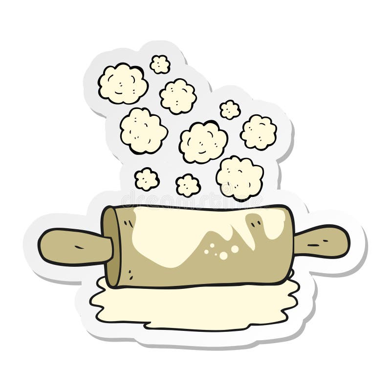 A Creative Sticker of a Cartoon Rolling Pin Stock Vector - Illustration ...