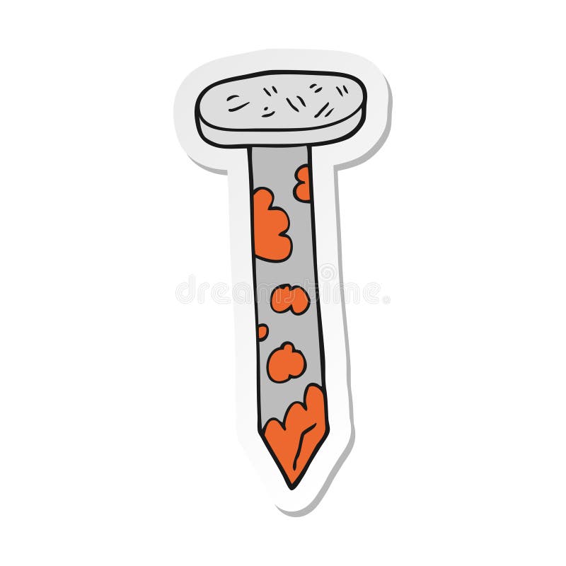 Cartoon nail stock vector. Illustration of retro, character - 37037335