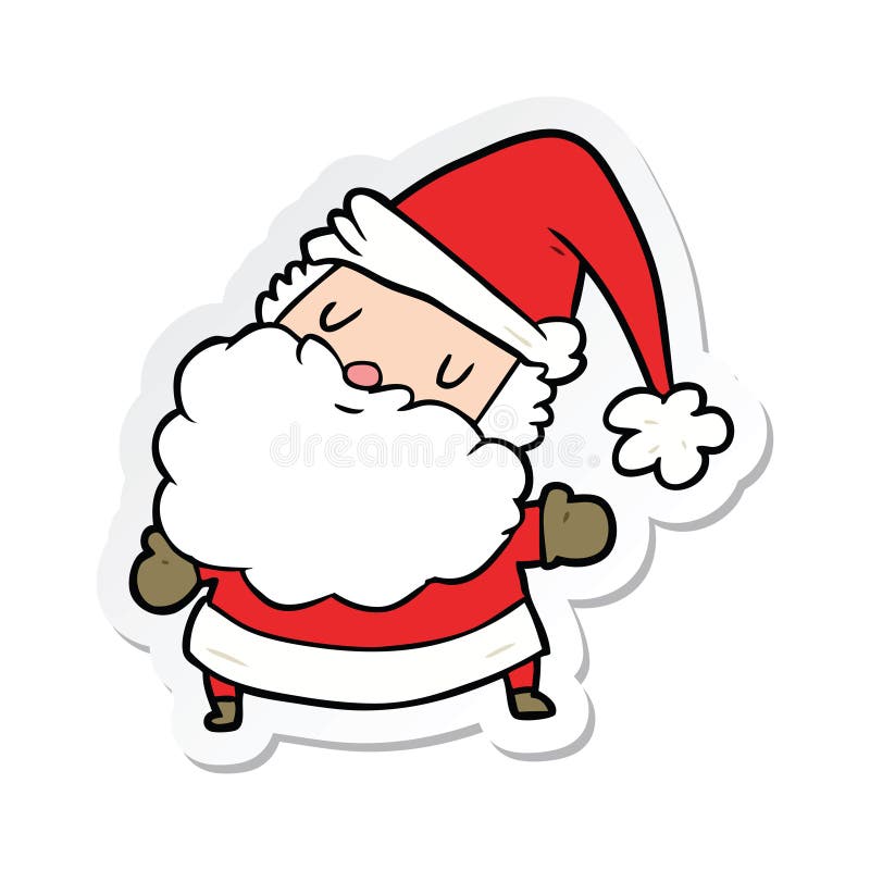 A Creative Sticker of a Cartoon Santa Claus Stock Vector - Illustration ...