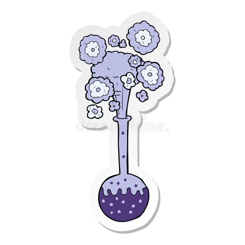 A Creative Sticker of a Cartoon Science Experiment Stock Vector ...