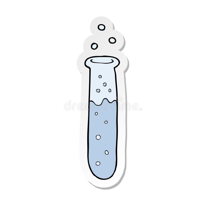 A Creative Sticker of a Cartoon Science Test Tube Stock Vector ...
