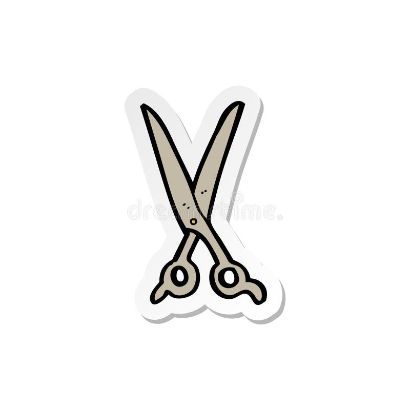 A Creative Sticker of a Cartoon Scissors Stock Vector - Illustration of ...