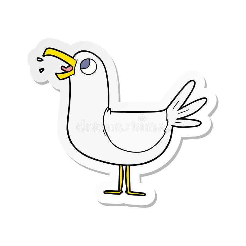 A Creative Sticker of a Cartoon Seagull Stock Vector - Illustration of ...