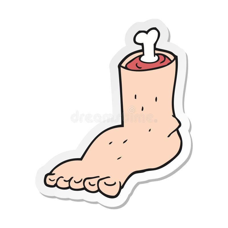 A Creative Sticker of a Cartoon Severed Foot Stock Vector ...