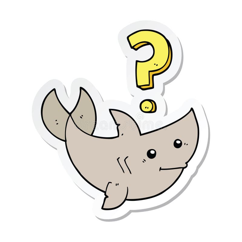 A Creative Sticker of a Cartoon Shark Asking Question Stock Vector ...