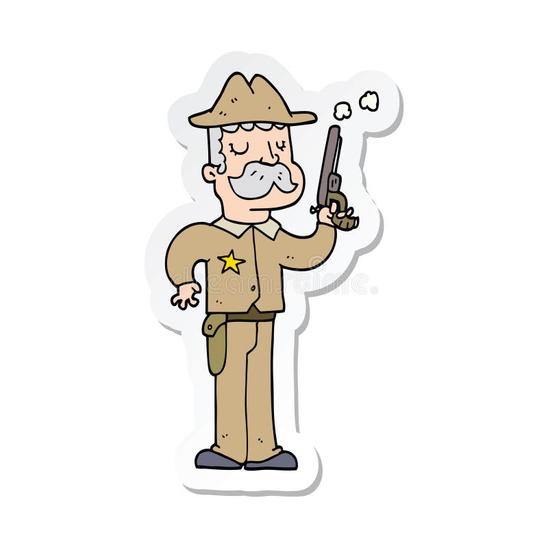 A Creative Sticker of a Cartoon Sheriff Stock Vector - Illustration of ...