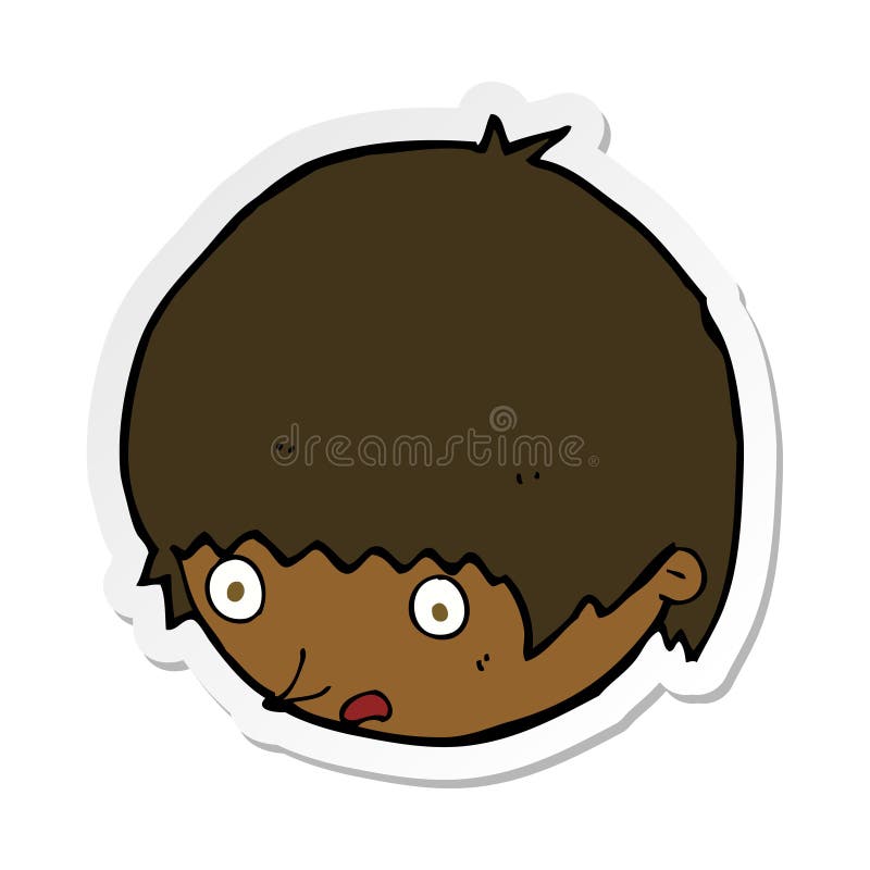 A Creative Sticker of a Cartoon Shocked Face Stock Vector ...