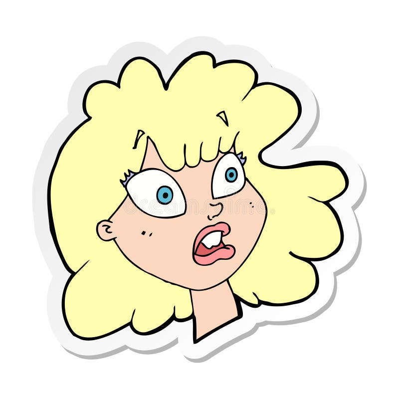 Sticker Shocked Face Cartoon Character Cheerful Clip Stock ...